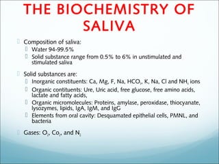 Saliva biochemistry | PPT