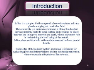 Saliva by dr brajendra singh tomar | PPTX