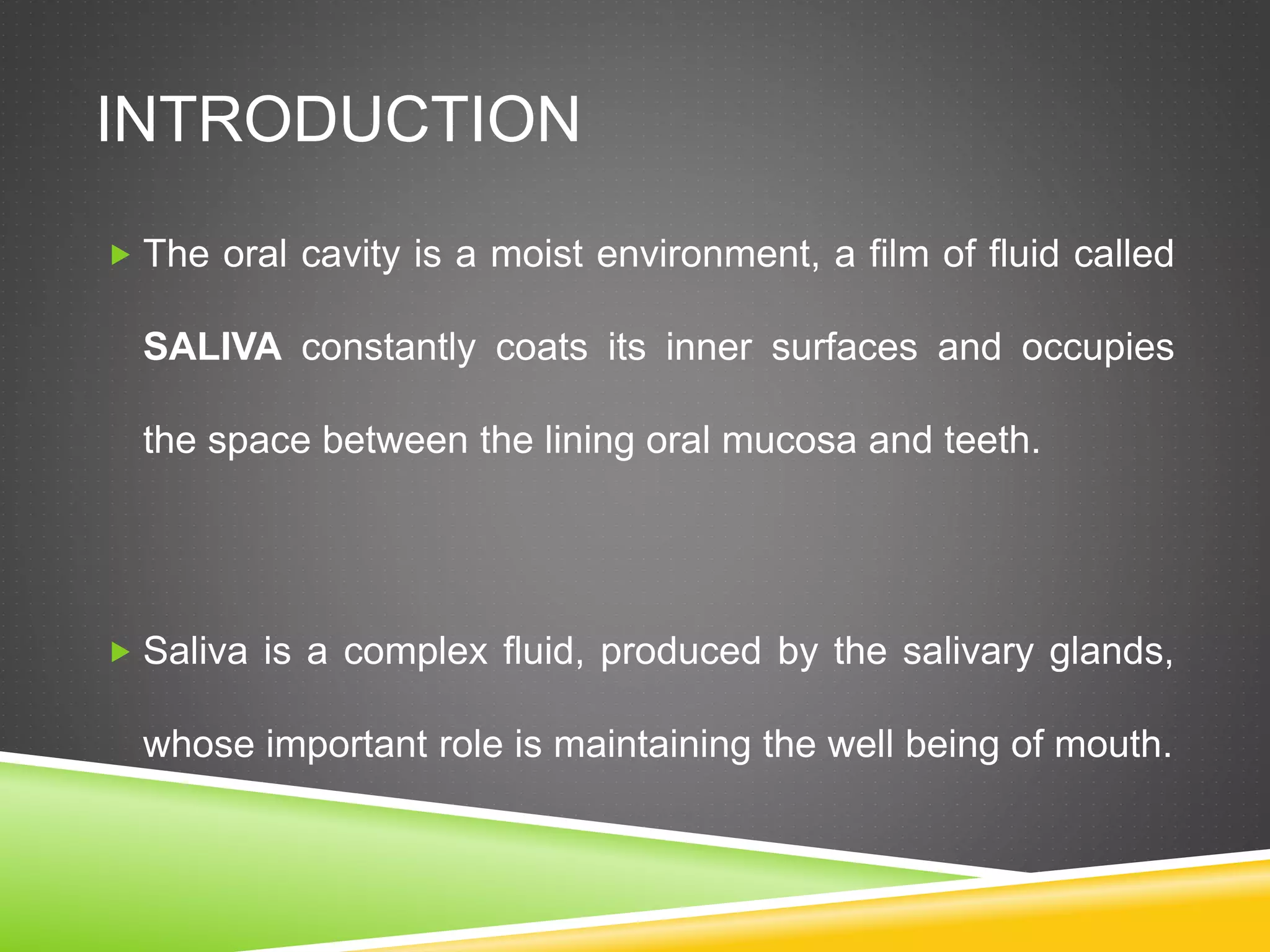 Saliva in Health and Disease | PPTX