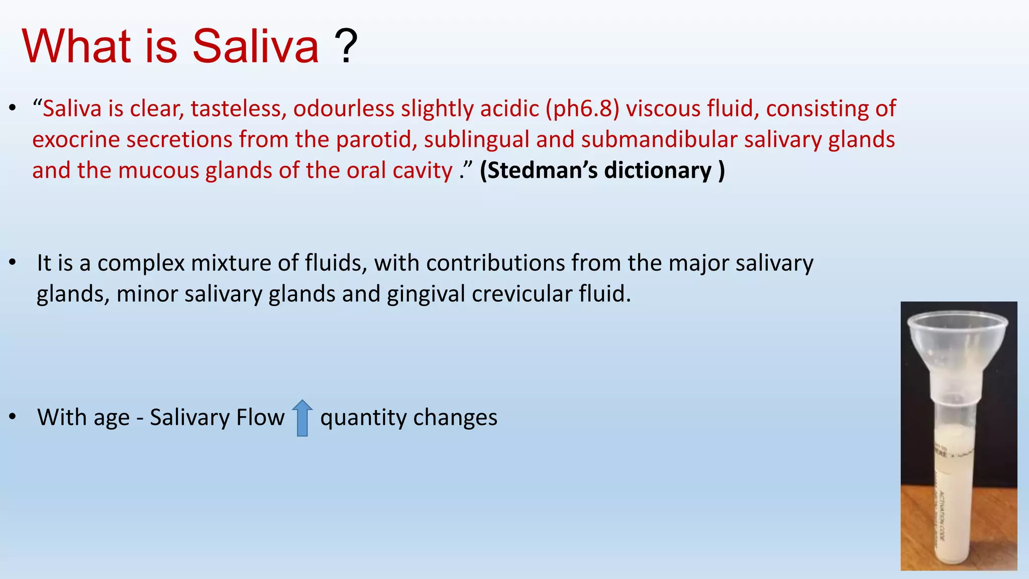 Saliva in prosthodontics | PPTX