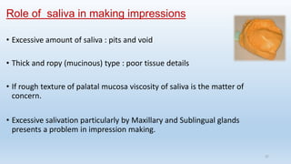 Saliva in prosthodontics | PPTX