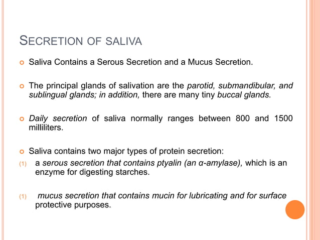 Saliva its anatomy and physiology of salivary glands | PPTX | Ear, Nose ...