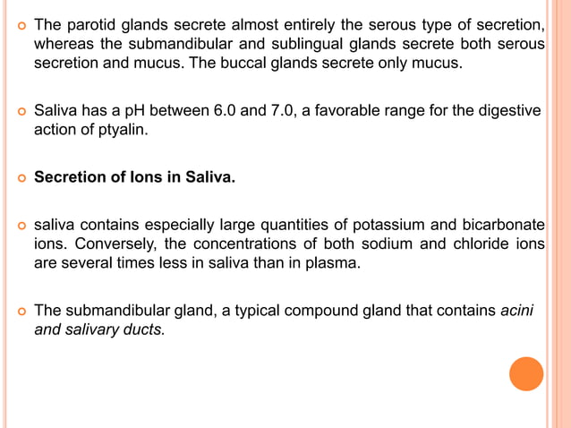 Saliva its anatomy and physiology of salivary glands | PPTX | Ear, Nose ...