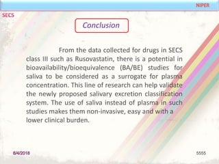 Salivary excretion classification system | PPTX