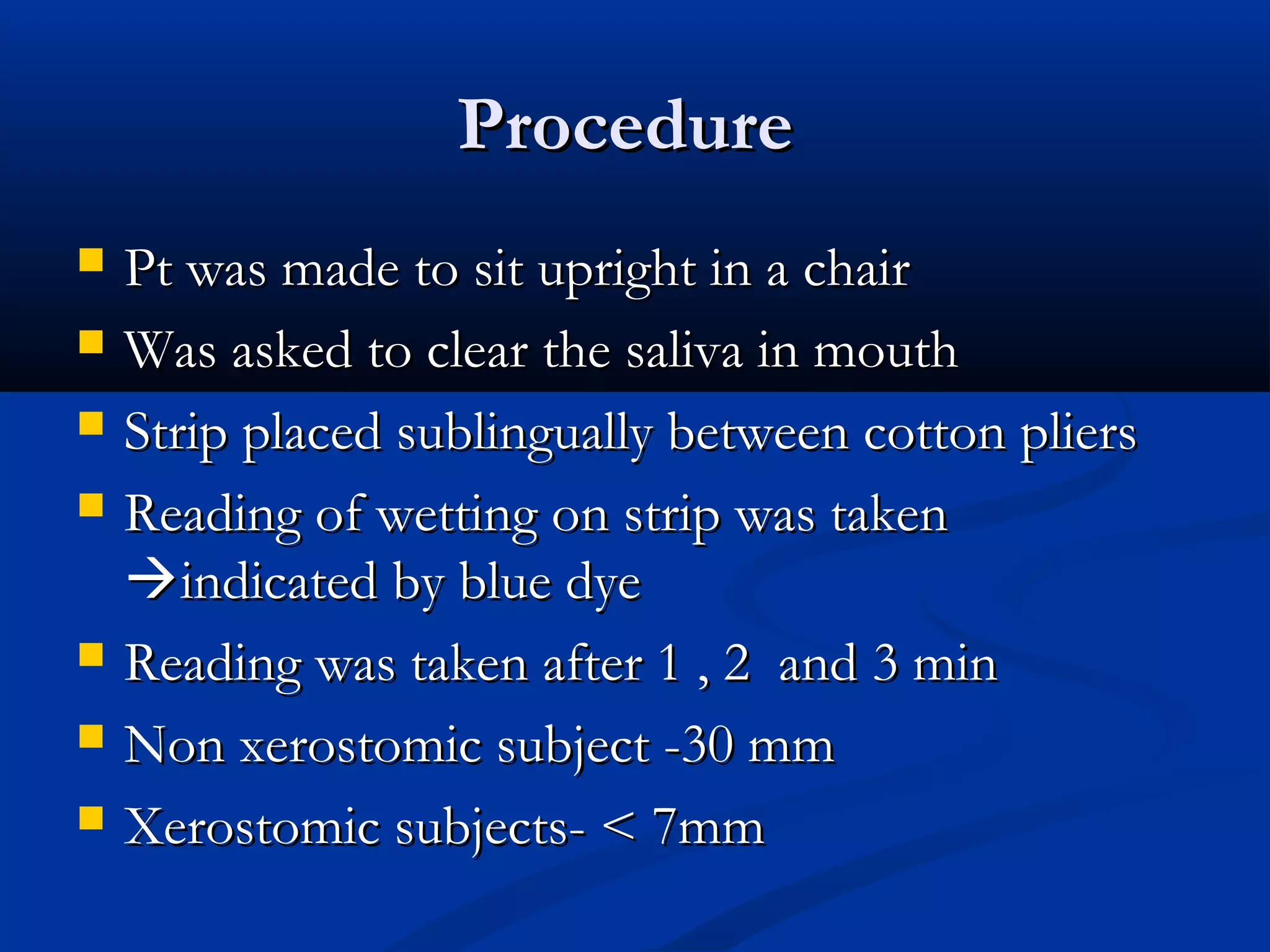 Salivary function tests by Dr. Philips Mathew; MDS, Ph.D | PPT