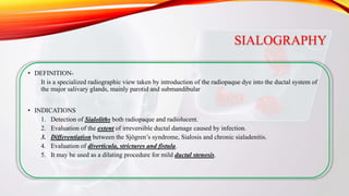 MAJOR SALIVARY GLAND DISORDERS- DIAGNOSIS AND INVESTIGATIONS | PPTX