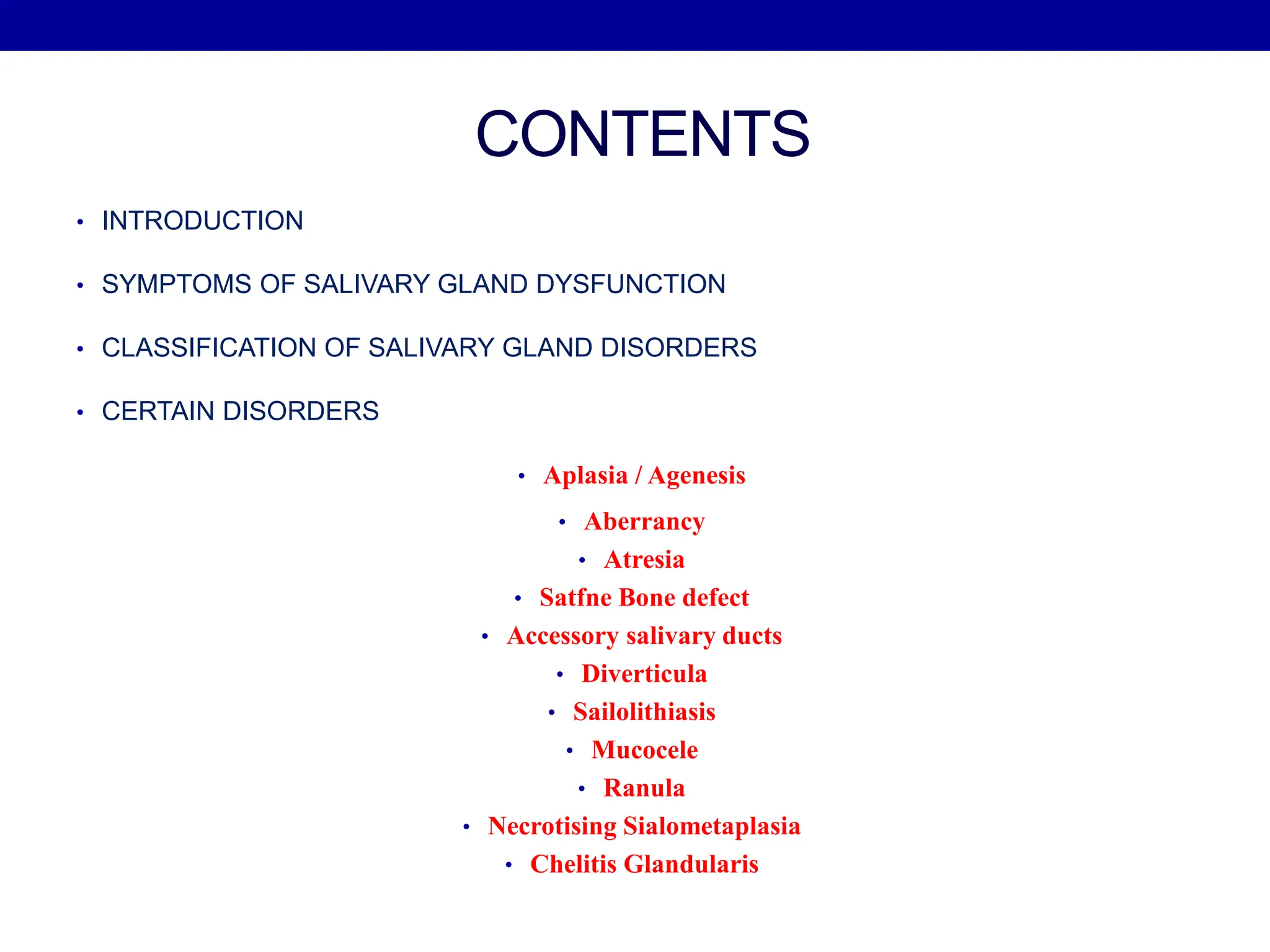 SALIVARY GLAND DISORDERS and their management | PPTX