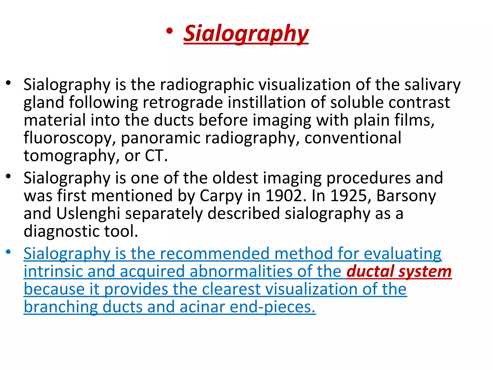 Salivary gland imaging and sialochemistry (radiological and ...