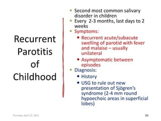 Salivary glands anatomy clinical features and diseases management | PPTX
