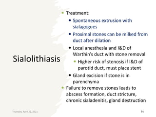 Salivary glands anatomy clinical features and diseases management | PPTX
