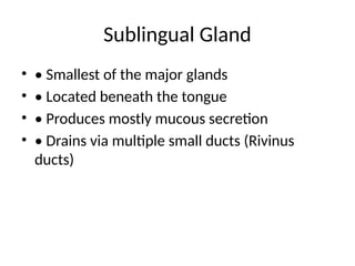 Salivary Glands anatomy and functions, HAP-II, UNIT- II | PPTX