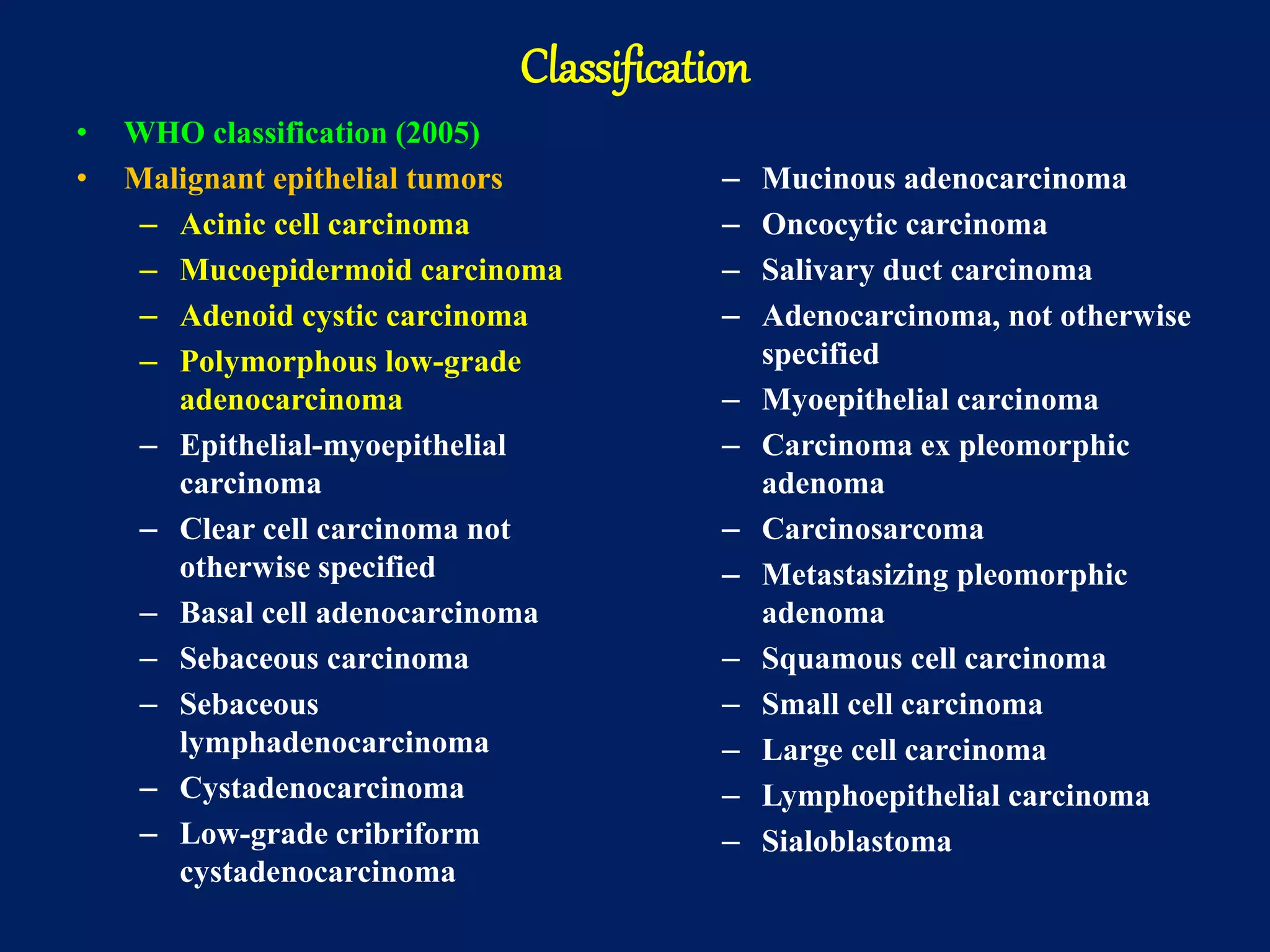 Salivary gland tumors | PPTX