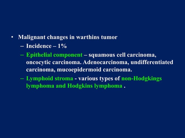 Salivary gland tumors | PPTX | Ear, Nose and Throat Conditions | Diseases and Conditions