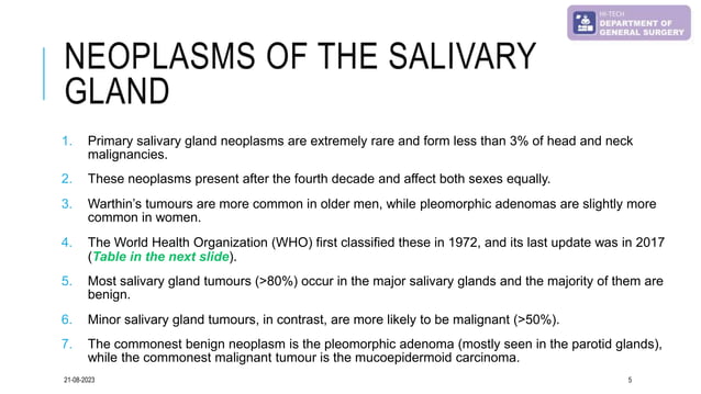 Salivary gland tumours | PPTX