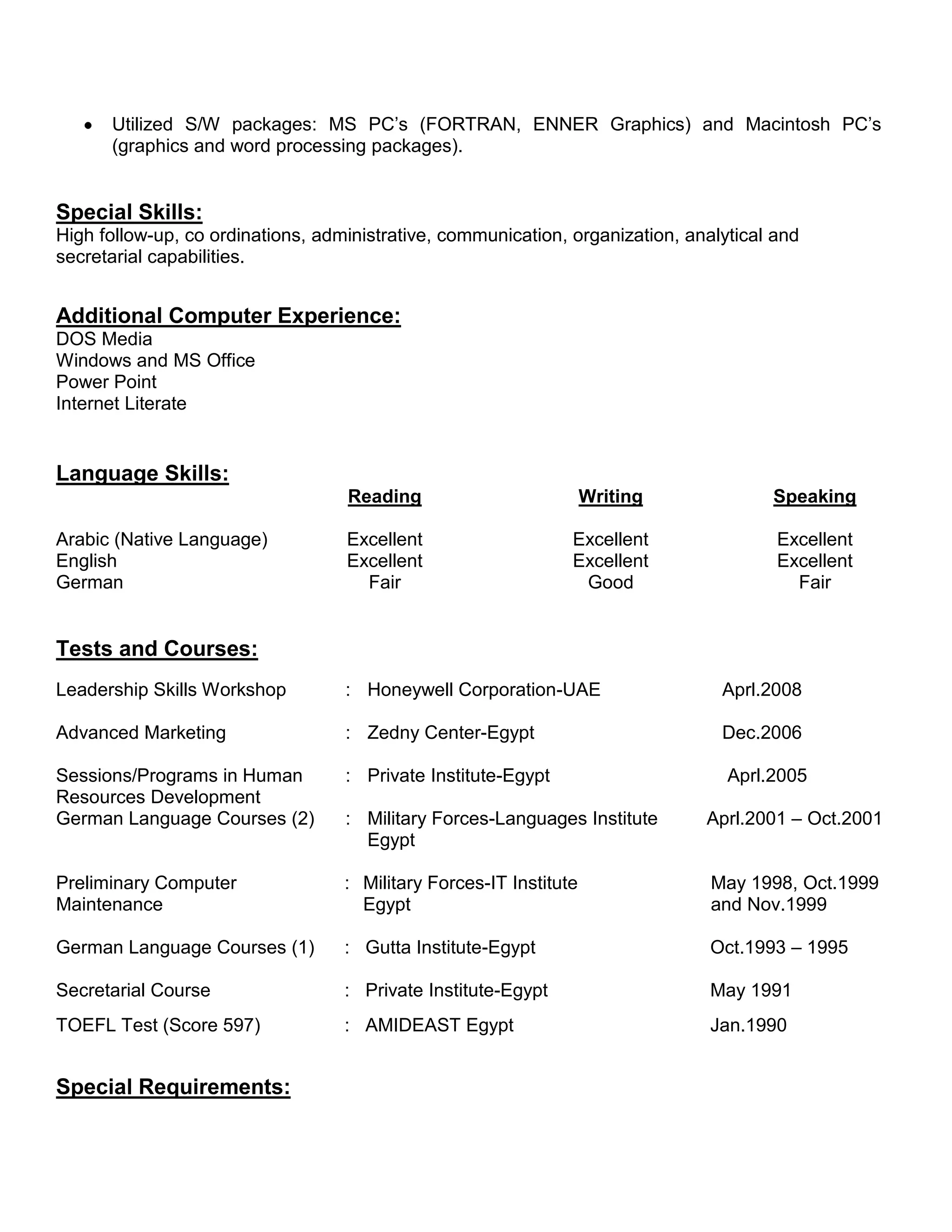 Sally CV 15 Aprl2012(Docx) Brief | PDF
