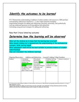 lesson 5 adding 2 digit numbers | DOCX