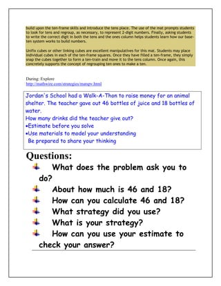 lesson 5 adding 2 digit numbers | DOCX