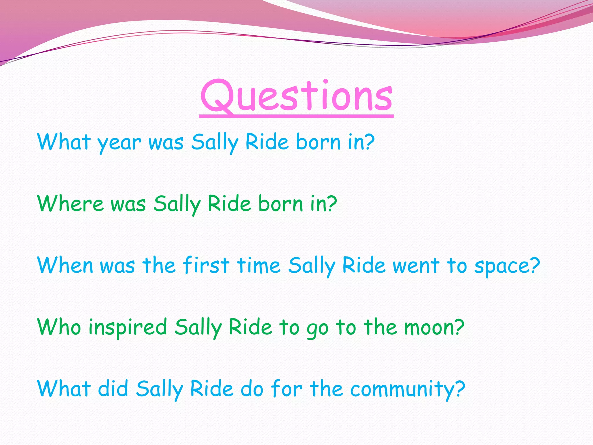 Inspiration - Sally Ride | PPT