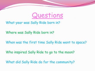 Inspiration - Sally Ride | PPT