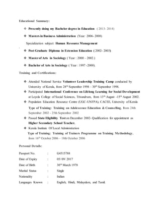 Sally 's cv | DOCX