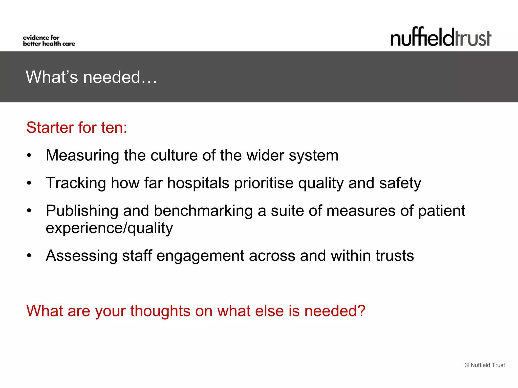 Sally Williams: acute trust responses to the Francis Report | PPT ...