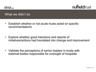 Sally Williams: acute trust responses to the Francis Report | PPT ...