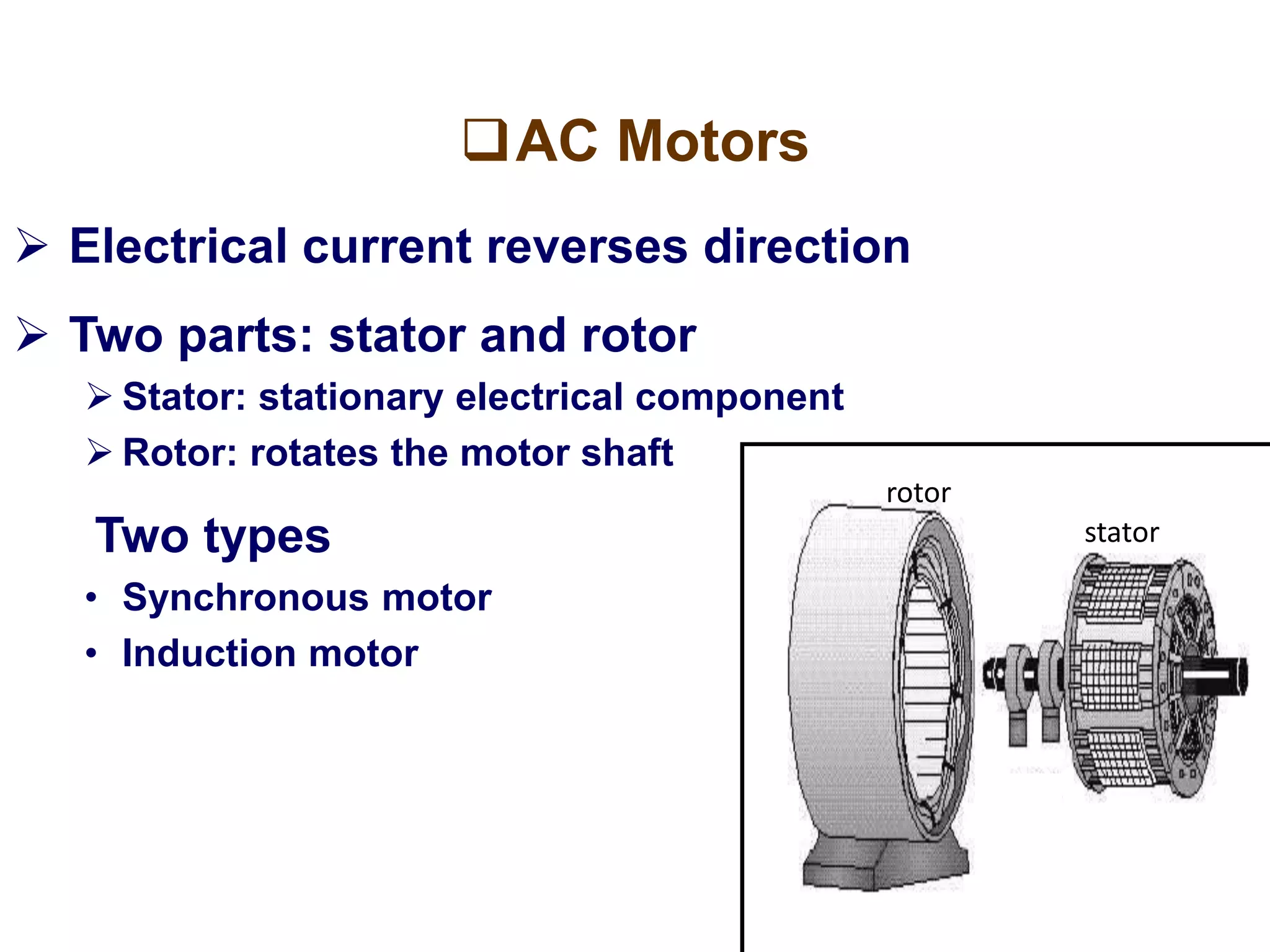 Ac motors and their types | PPTX