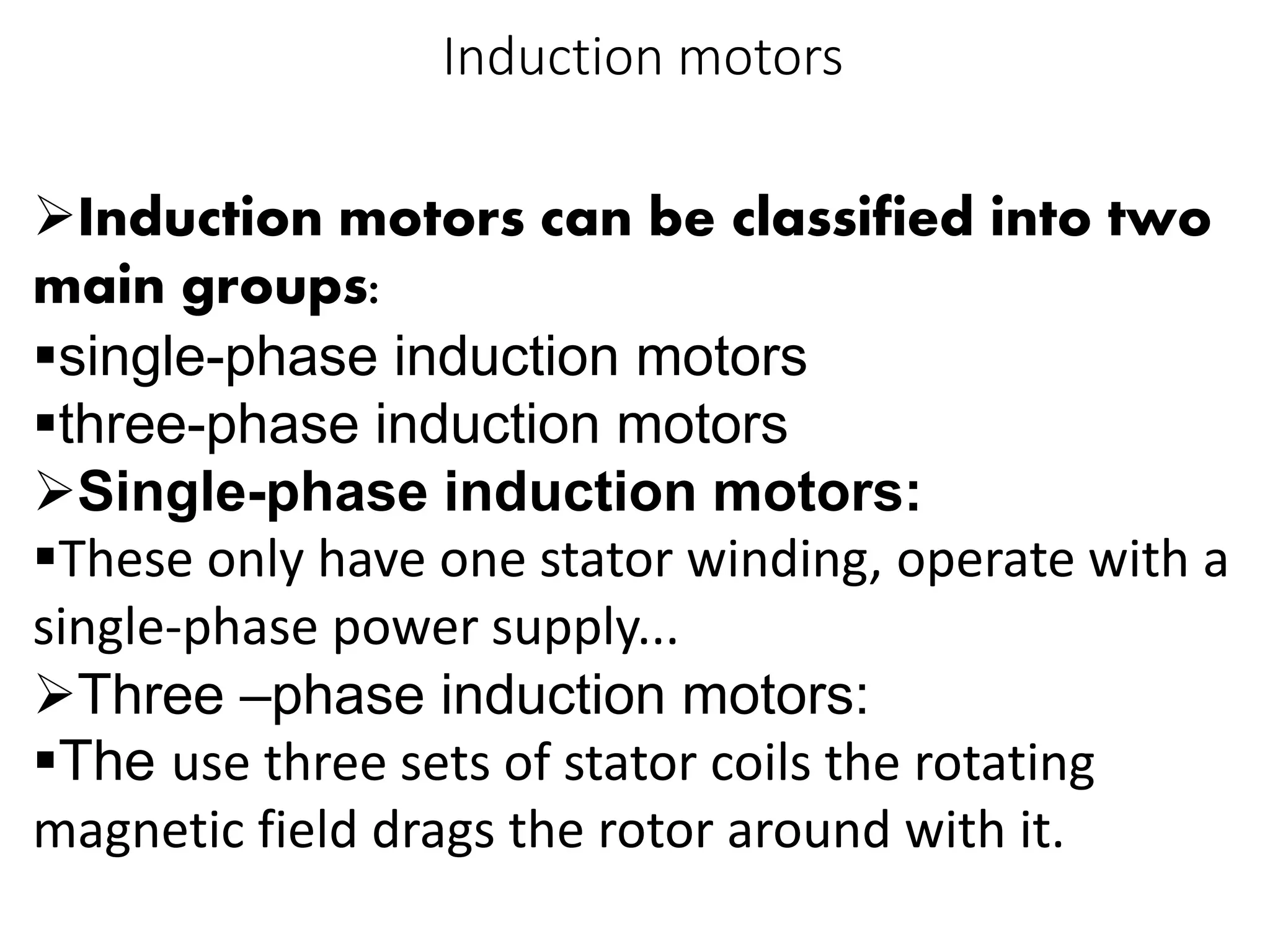 Ac motors and their types | PPTX