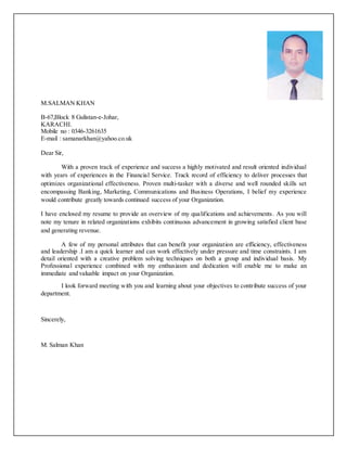 Salman | DOCX | Resume Writing and Advice | Job Search