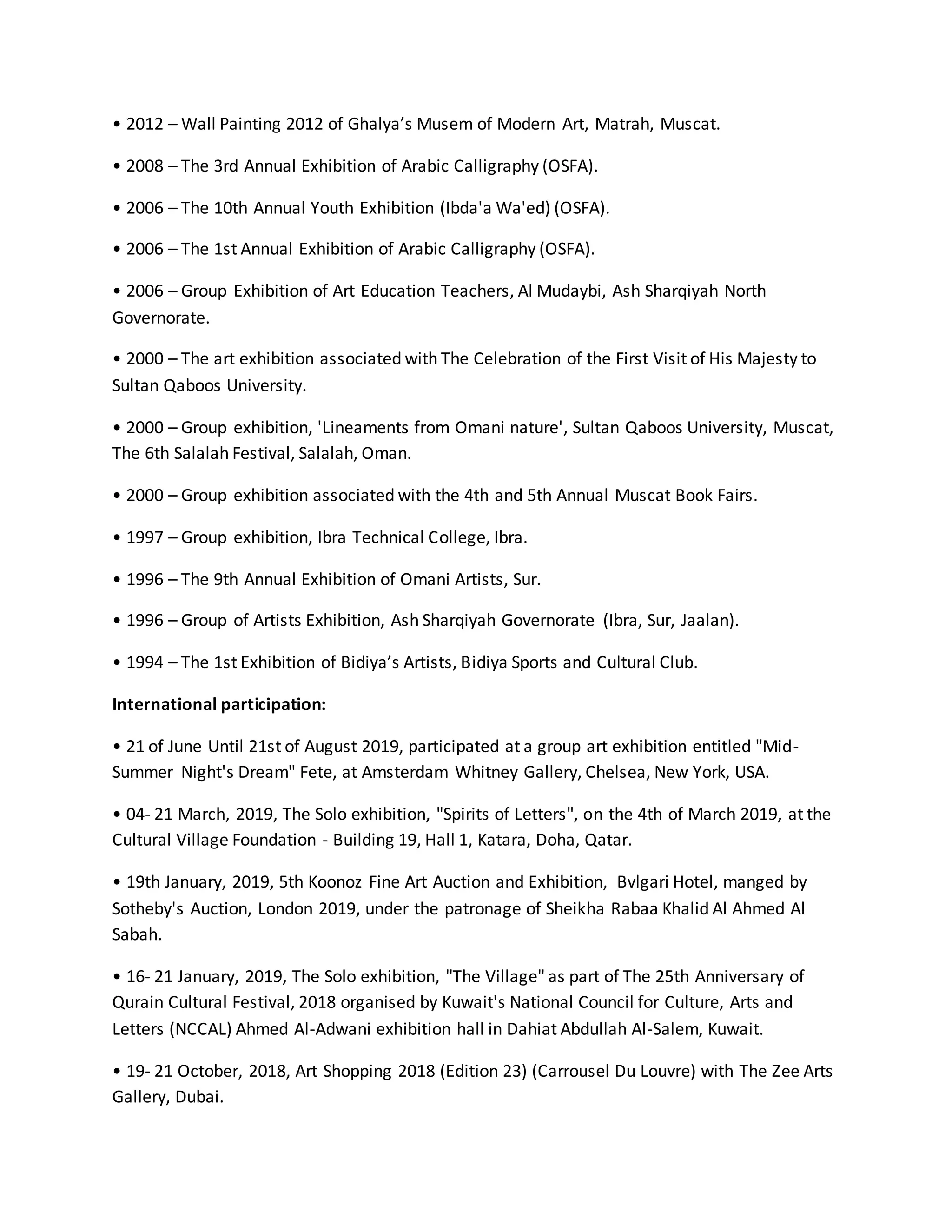 Salman alhajri omani artist | DOCX | Arts and Crafts | Hobbies & Interests