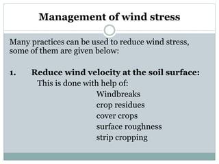 wind stress & its management | PPTX