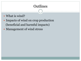 wind stress & its management | PPTX