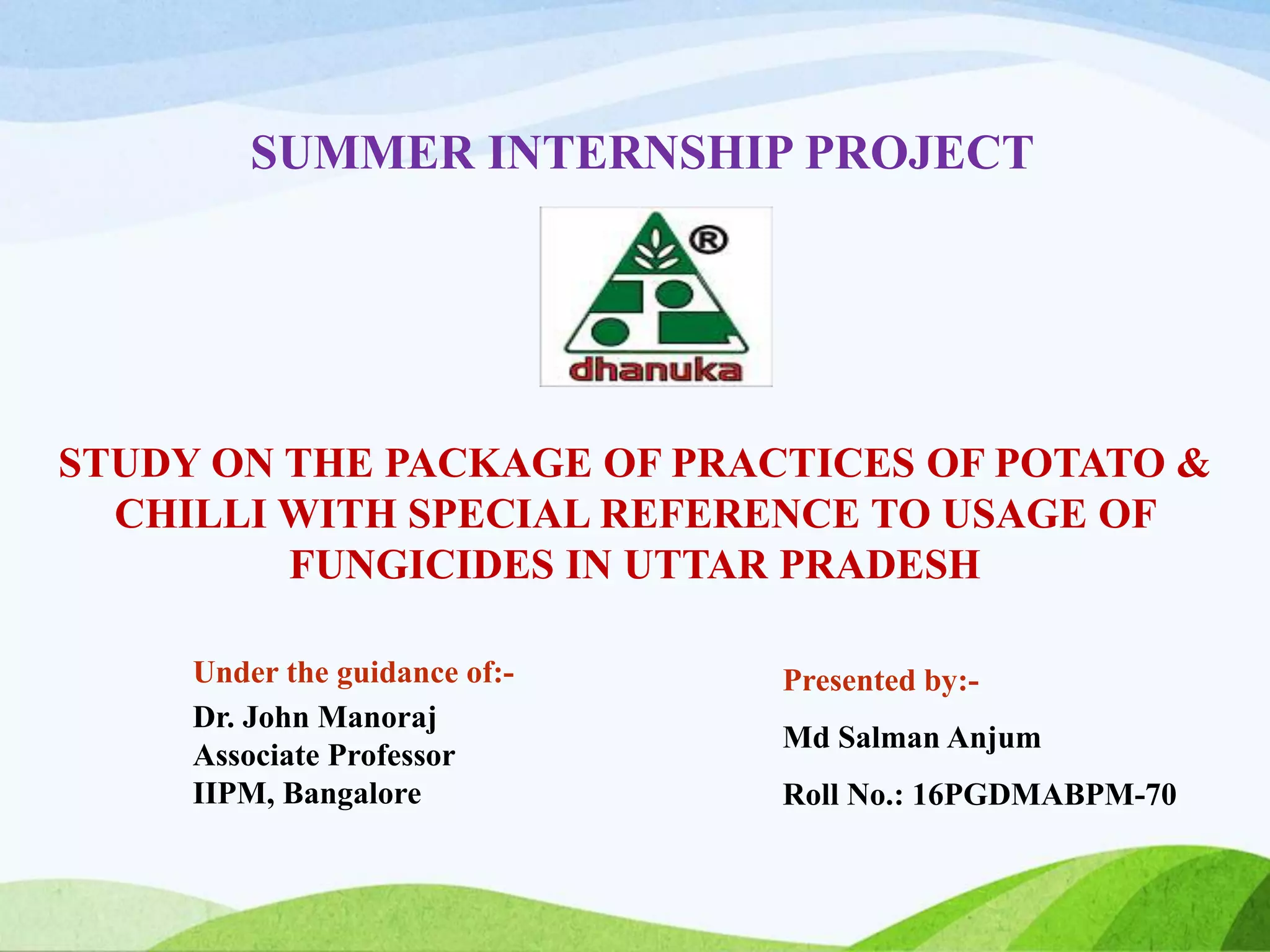 Summer Internship Presentation by Salman | PPTX