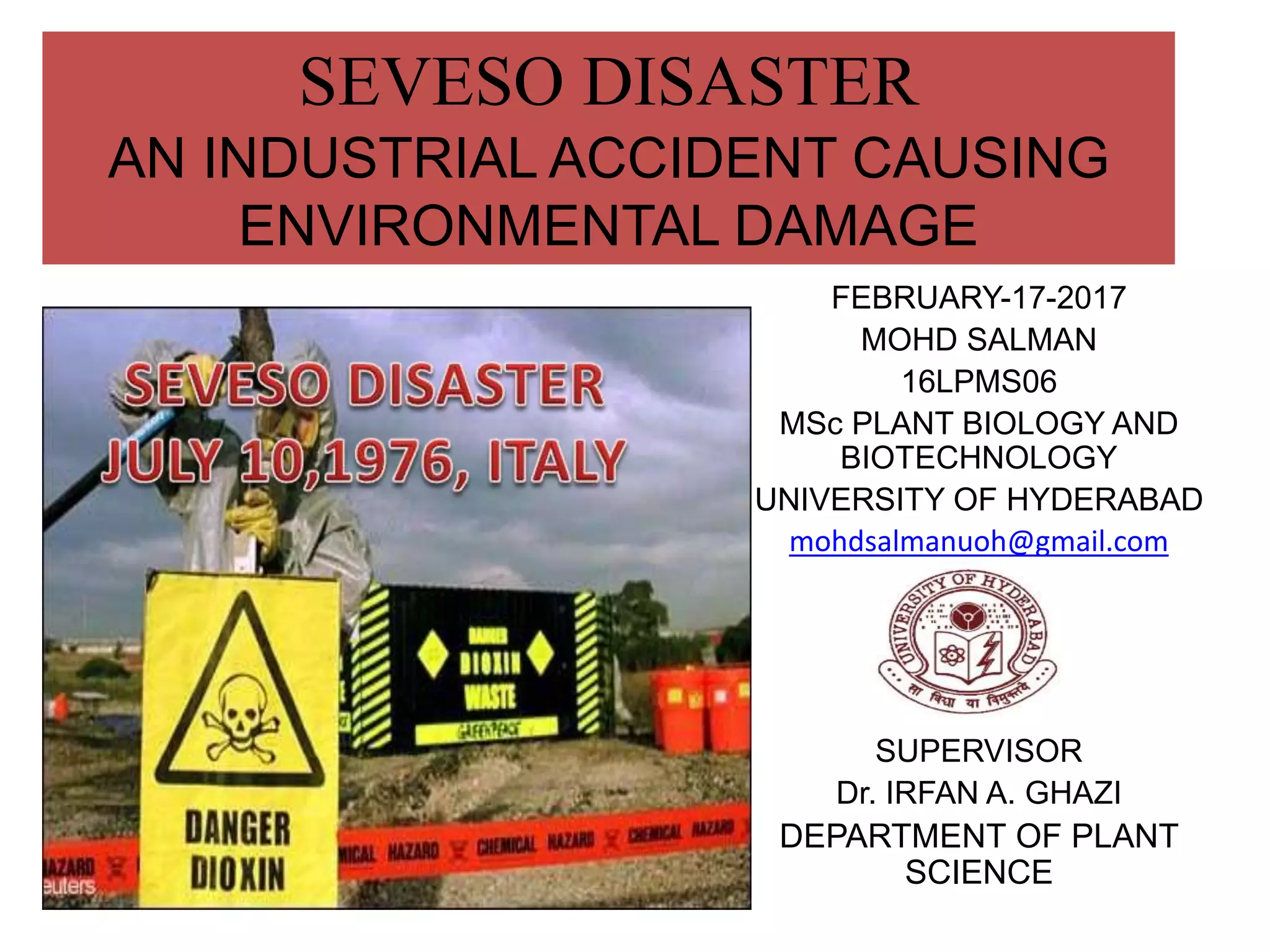 SEVESO DISASTER ITALY | PPTX