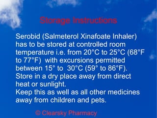 Serobid (Salmeterol Xinafoate Inhaler) | ODP