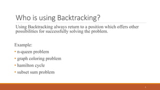 Backtracking Algorithm.ppt | Computing | Technology & Computing
