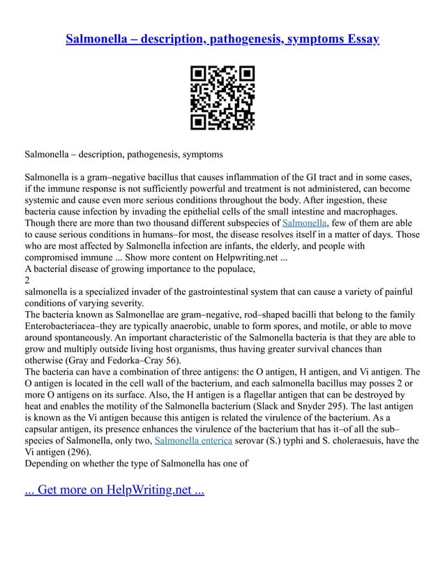 Salmonella Case Study | PDF