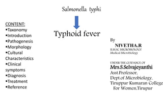 Salmonella typhi-Typhoid fever | PPTX