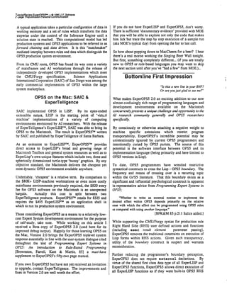 ExperOPS5: A Rule-based, Data-driven Production System Language Puts a Mind behind a MacinTalk ...