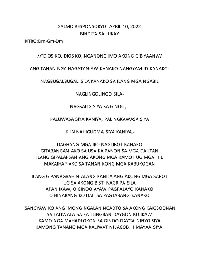 SALMO RESPONSORYO.docx | Christianity | Religion & Spirituality