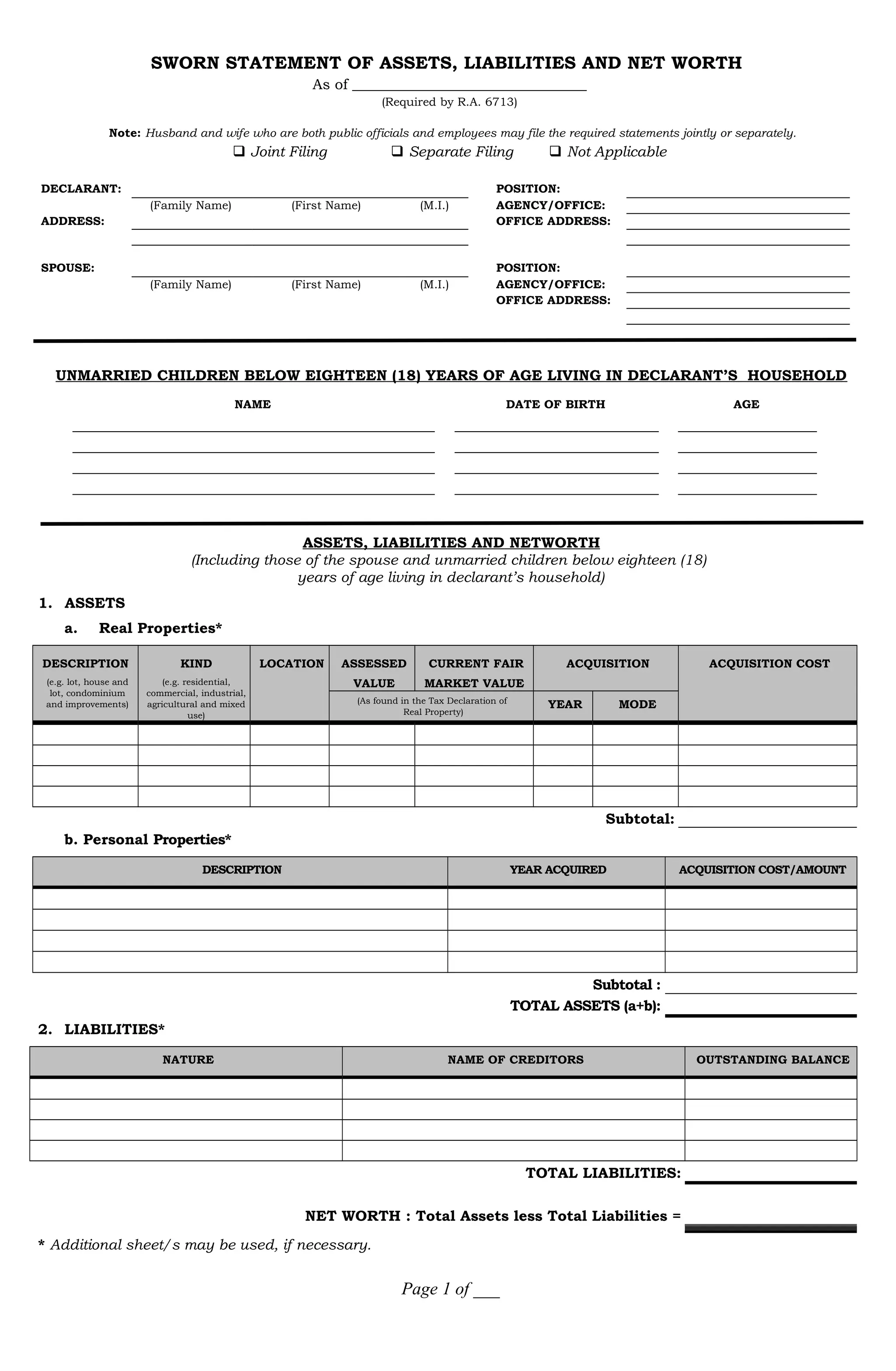 Saln2012 form | PDF