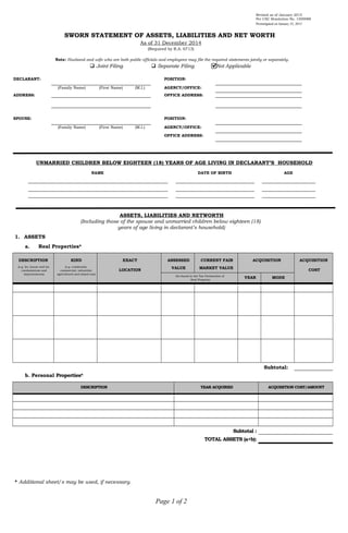 Saln form 2015 legal | DOC | Marriage and Civil Unions | Family and ...