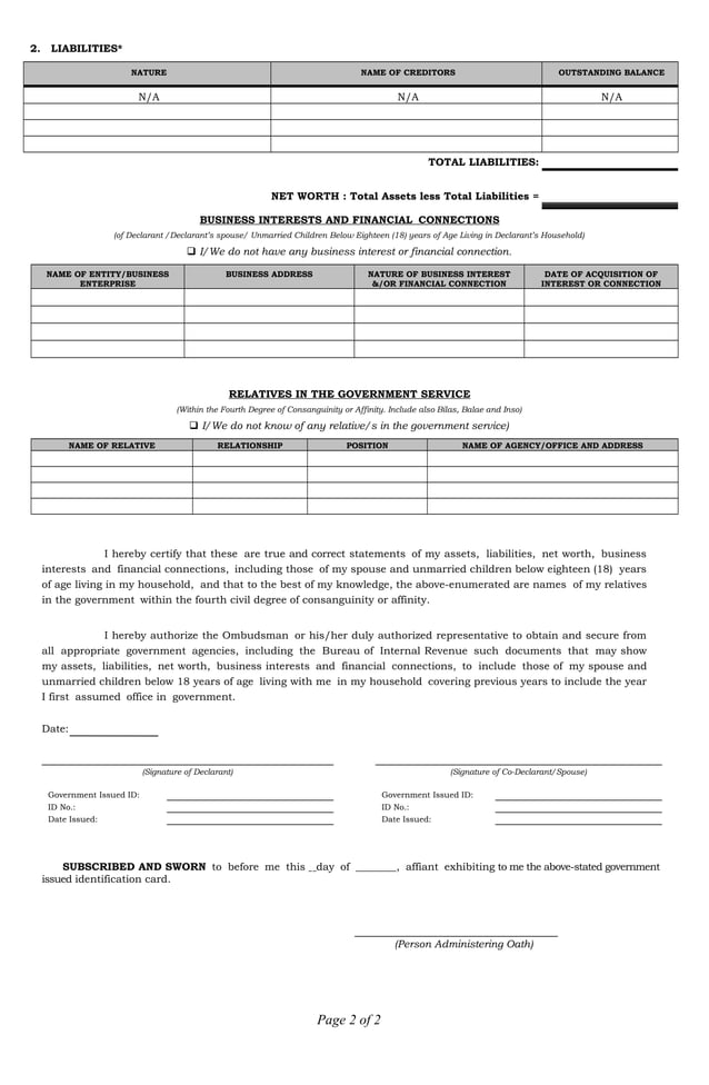 Saln form 2015 legal | DOC | Marriage and Civil Unions | Family and ...