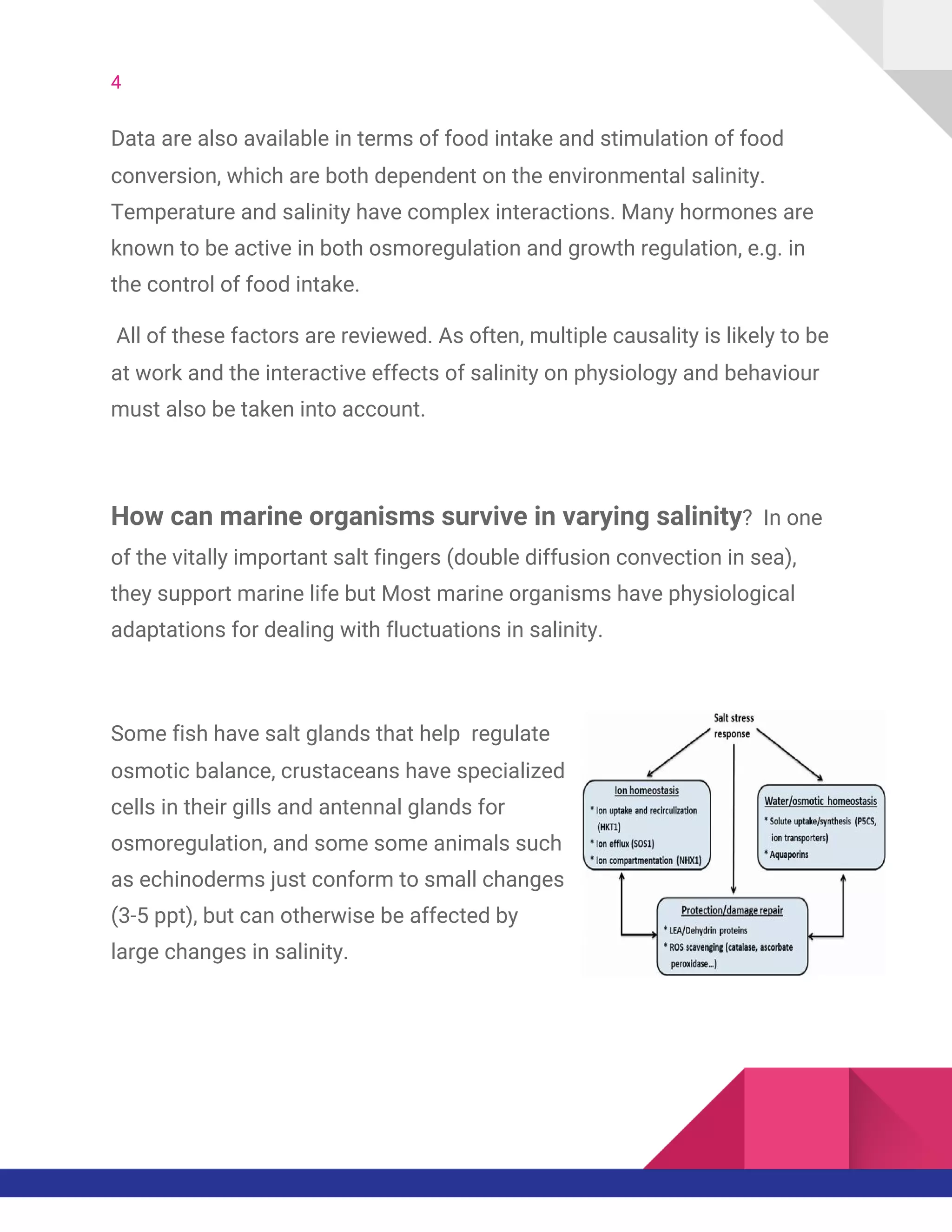 Role of Salinity in fish | PDF