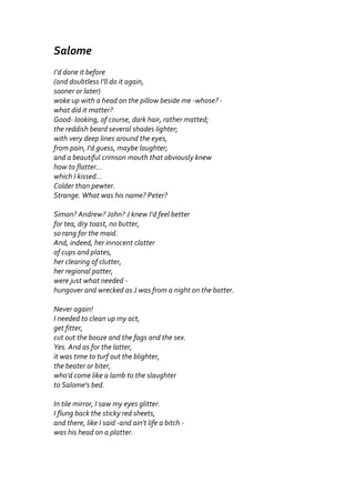 Salome copy of the poem | DOCX | Alcoholic Beverages | Food & Drink