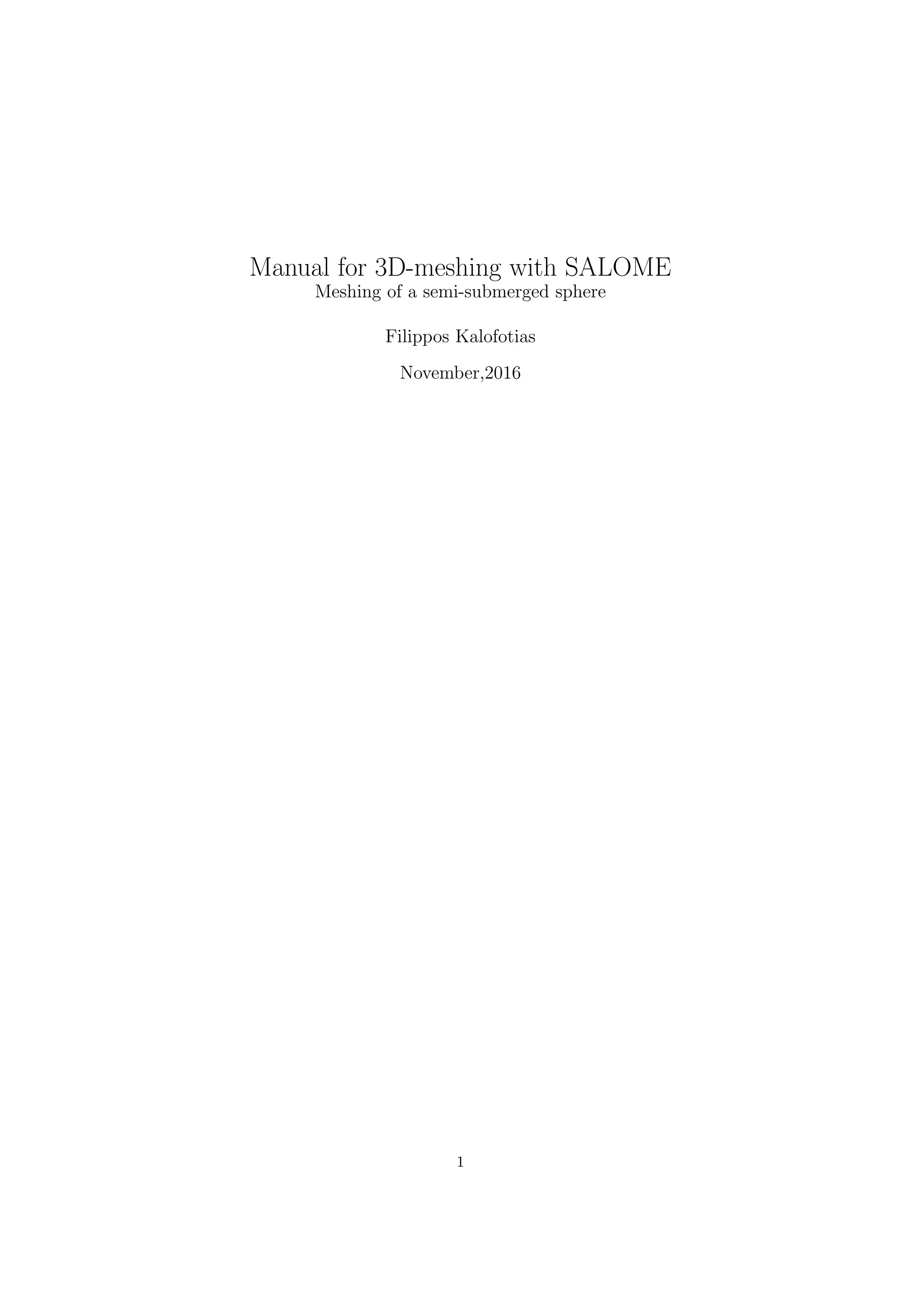 Introductory manual for the open source meshing code SALOME | PDF