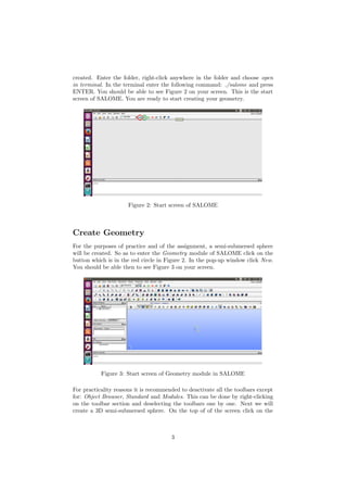 Introductory manual for the open source meshing code SALOME | PDF