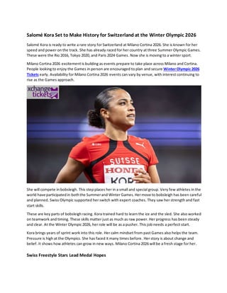 Salomé Kora Set to Make History for Switzerland at the Winter Olympic 2026.pdf