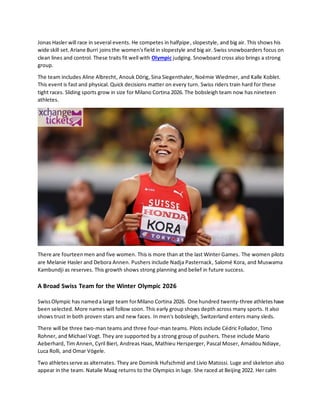 Salomé Kora Set to Make History for Switzerland at the Winter Olympic 2026.pdf