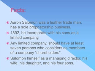 Salomon vs A Salomon & Others Ltd Case- Corporate Law.pptx